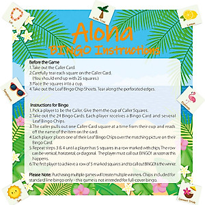 WATINC 41pcs Hawaiian Bingo Game, Tropical Summer Party Games with 24 Players, Hawaiian Bingo Cards for Kids School Classroom Party Supplies Activity, Luau Party Favors Gifts for Kids Toddlers