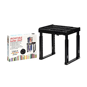 Tools for School Adjustable Locker Shelf Strong ABS Plastic - Width Adjusts from 8"-12.5" & Height Adjusts from 10"-14" - Patented Design - Beware of Cheap IMITATIONS - (Black)