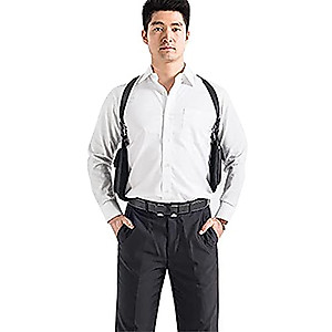 HFU Anti-Theft Hidden Underarm Strap Wallet Holster Bag Leisure Nylon Adjustable Double Shoulder Concealed Pocket Sport Outdoors (956# Black)