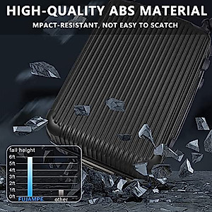 Fujampe 3 Piece Luggage Set Lightweight Hardshell Suitcases 20", 24", 28" Durable PC+ABS Hardside Luggage Sets, Double Spinner Wheels, TSA Lock Ideal for Travel - Black