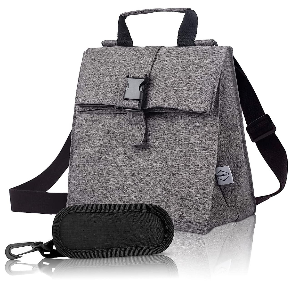 WISHBAX Collapsible Maximum Insulated Lunch Bag for Men & Women, Lightweight Cooler Insulated Lunch Box for Men & Women, Leakproof, Waterproof, Stain-Resistant Adult Lunch Boxes for Men