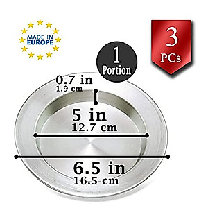 Kunefe Plates Set of 3, Kunafa Dough Serving Plates, Kataifi Dough Silver Plates, Aluminum Plates for Kunafa Shredded Dough, Turkish Kunefe Serving Plates (Small 5 in)