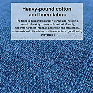 Dining Chair Cushion with Ties,Cotton Linen Square Chair Pad Comfort and Softness Seat Cushion with Non Slip Back,japanese Chair Pad for Kitchen Living Room Office Chair(4pcs(17x16x14inch), Blue)