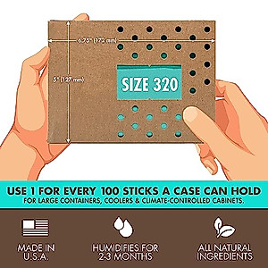 Boveda 72% Two-Way Humidity Control Pack For Large Wood Humidifier Boxes – Size 320 – Single – Moisture Absorber – Humidifier Pack – Individually Wrapped Hydration Packet