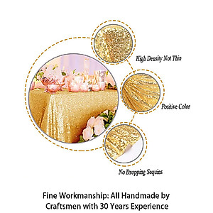 ShiDianYi Gold-50inx72in Rectangular Sequin Tablecloth Popular Bridal Dress Table Cloth,Fashion Tablecloth Overlay