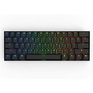 CORN Anne Pro 2 Mechanical Gaming Keyboard 60% True RGB Backlit - Wired/Wireless Bluetooth 5.0 PBT Type-c Up to 8 Hours Extended Battery Life, Full Keys Programmable (Kailh Box Red, Black)