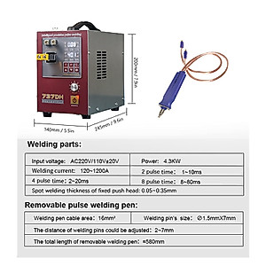 Spot Welder Welding Equipment + Mobile Welding Pen Foot Pedal Controlled Or Automatic Induction Time-Lapse Spot Welding Function