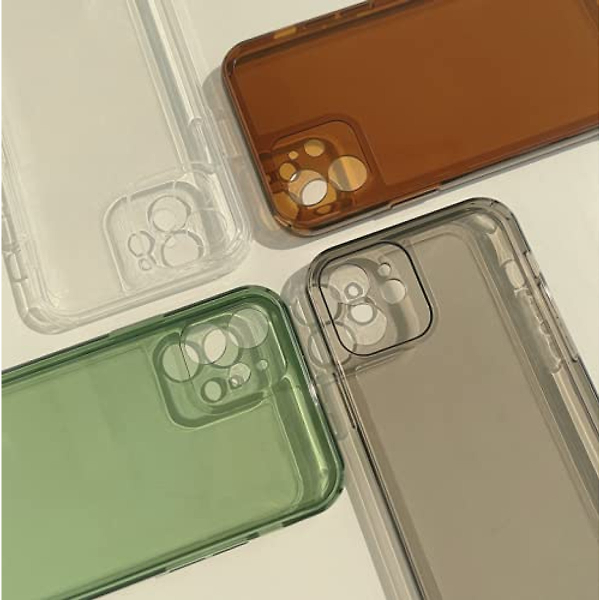 ZTOFERA Case for iPhone 12 Pro Max 6.7 inch,Clear Soft Silicone Bumper Protective Retro Color Transparent Shockproof Phone Case - Green