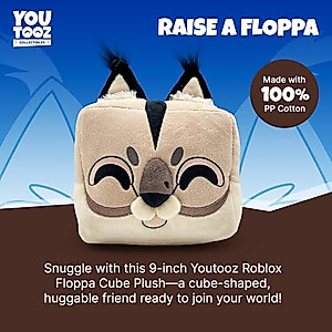 YouTooz Floppa Plush, 9" Inch Raise a Floppa Roblox Cube Plush, Collectible Soft Floppa Plush Roblox Edition Plush Collection