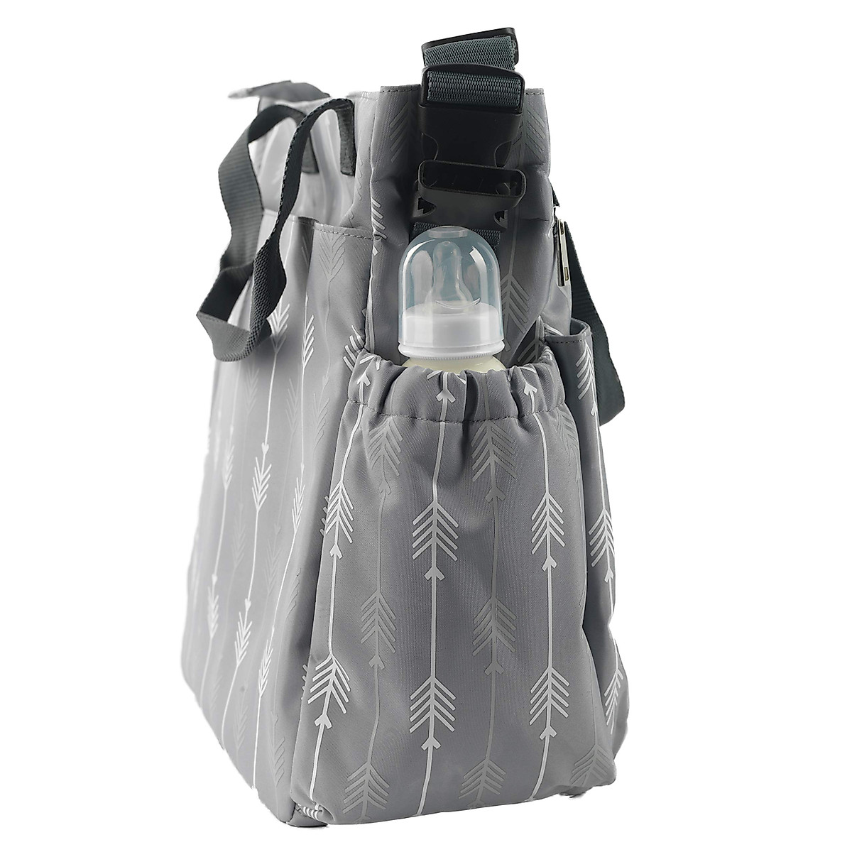 Zohzo Diaper Bag for Baby Diaper Tote Bag With Changing Pad, Insulated Pockets, Wipes Pocket, Waterproof Material, Stroller Straps, and Shoulder Strap