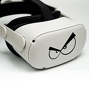 CloudCave Anime Stickers - Vinyl Transfer Anime Eye Decals for Oculus Quest 2 Headset, Playstation VR 2, or Other VR Headsets w/White Background - Removable Decal for Laptop, Car, Wall & More