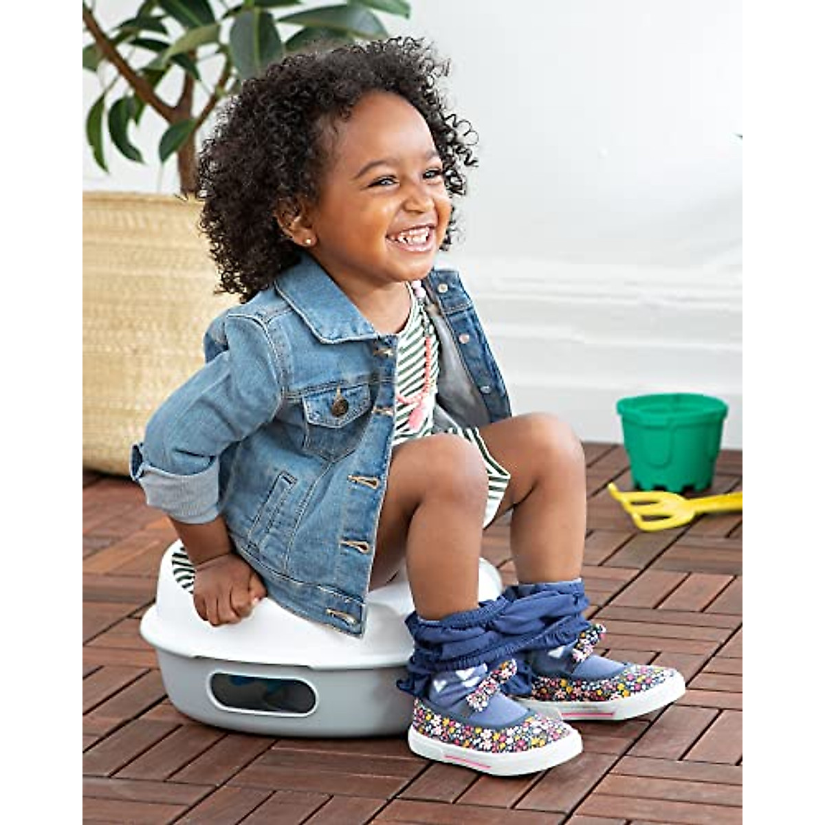 Skip Hop Potty Training Toilet, Go Time 3-in-1 Potty, White/Grey