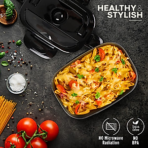 Better 4 You Electric Lunch Box – Food Heater Plug-In Lunch Box to Heat Lunch – Portable Food Warmer Car Lunch Box Warmer – Portable Electric Heating Lunch Box for Work 110V/12V – Black
