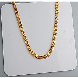 Gold Chain, 24" Gold Necklace, Fake Gold Chain for Men, Feel Real Solid 18k Gold Plated Fake Chain Necklace 24 Inch 10MM