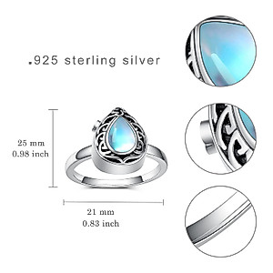 Celtic Urn Ring For Ashes 925 Sterling Silver Moonstone Cremation Memorial Ring Keepsake Urn Jewelry Gift for Women Wife Mother (Ring Size: 8)
