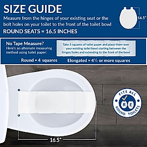 Mayfair 847SLOW 000 Kendall Slow-Close, Removable Enameled Wood Toilet Seat That Will Never Loosen, 1 Pack - ROUND - Premium Hinge, White