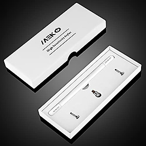 MEKO Stylus Pens for iPad - 2 in 1 Magnetic Cap High Precise Universal Stylus Pencil for Apple/iPhone/iPad/Android/Microsoft All Capacitive Touch Screens Tablets, Phones - White