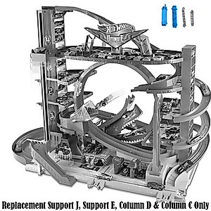 Replacement Parts for Ultimate Garage - Hot Wheels Ultimate Garage Vehicle Playset FTB69 ~ Replacement Parts Bag 2 ~ Replacement Support J, Support E, Column D & Column C