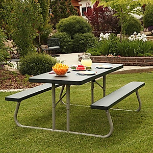 Lifetime 22123 Folding Picnic Table, 6 Feet, Hunter Green
