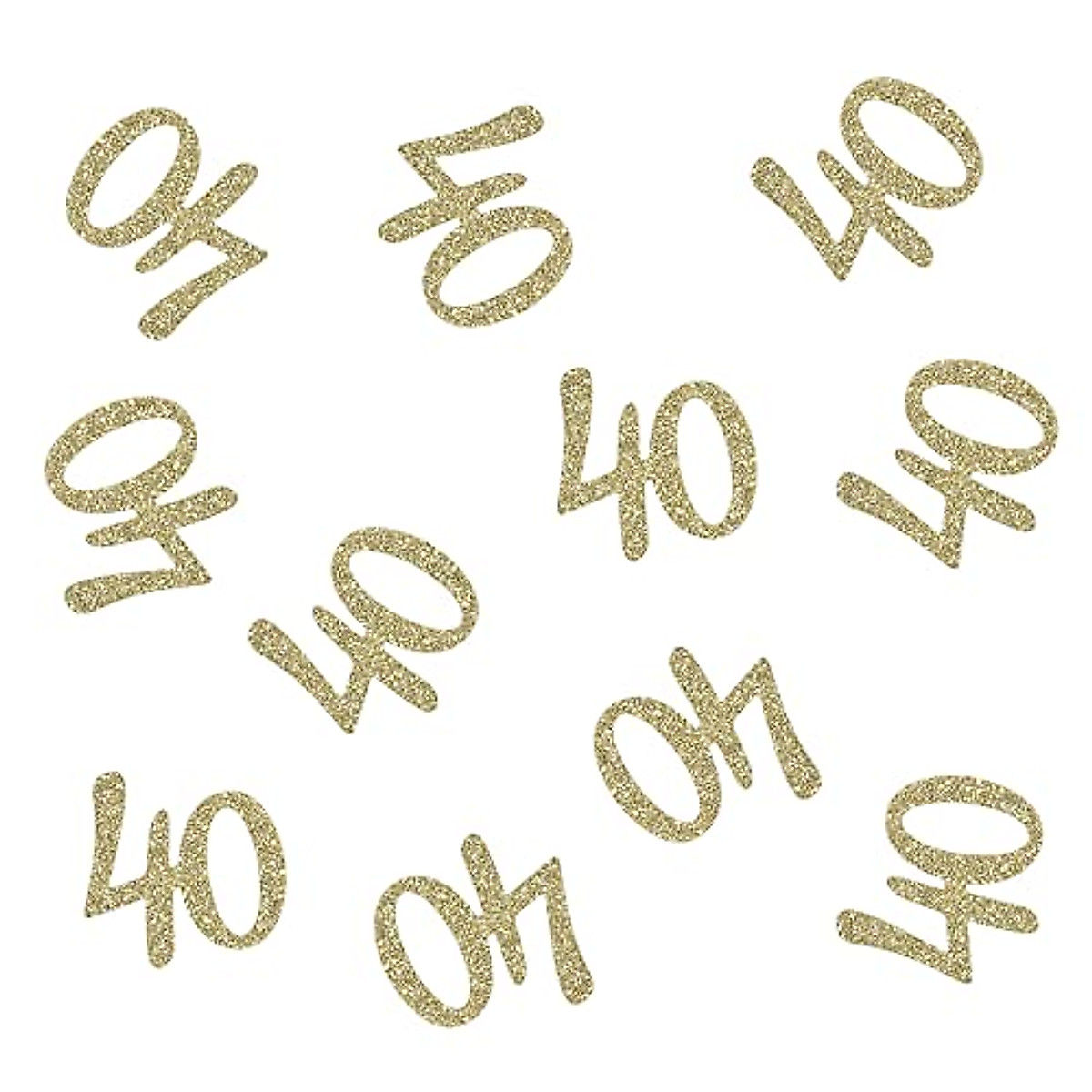 100 PCS Gold Glitter Number 40 Table Confetti 40th Birthday / Anniversary Celebrating Decorations