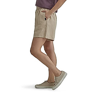 Lee Women's Ultra Lux Mid-Rise Relaxed Fit Pull-On Short, Pioneer Beige