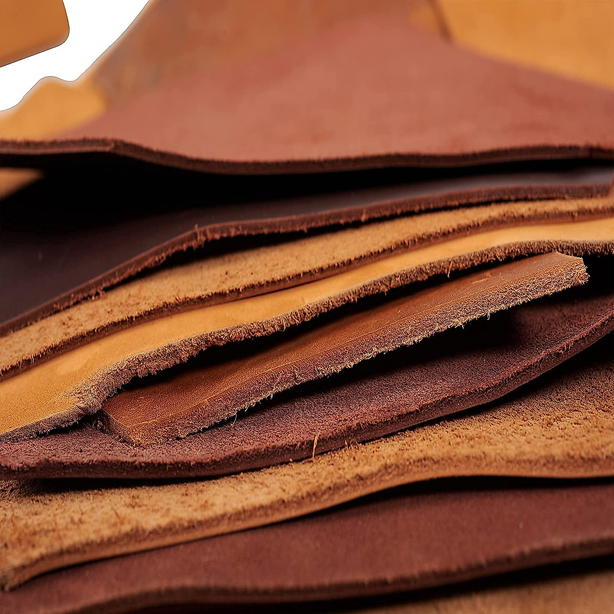 Leather Scrap Crafts 5 lbs Leather Scrap - Large Pieces of Full Grain Leather Cowhide Remnants Bag - Design & Make Crafts - Mixed Colors