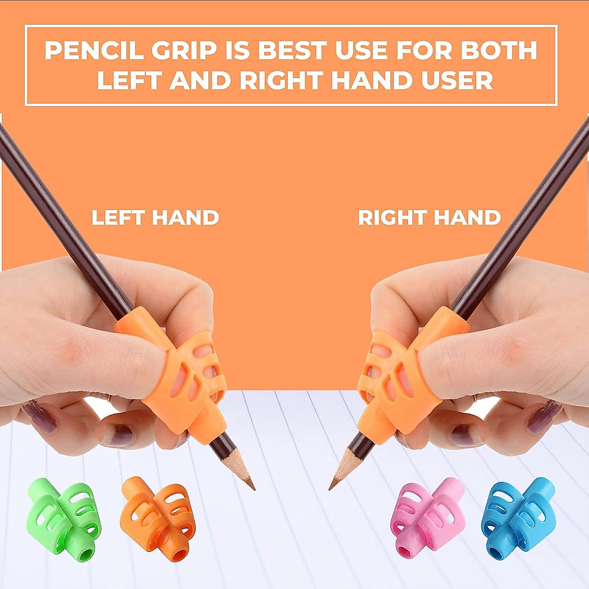 JustBlanks 20 Pcs Pencil Grips for Kids Handwriting - Pencil Holders for Kids, Pencil Grippers Writing Tool, Writing Posture Correction Tools for Toddlers, Preschoolers Special Needs for Classroom