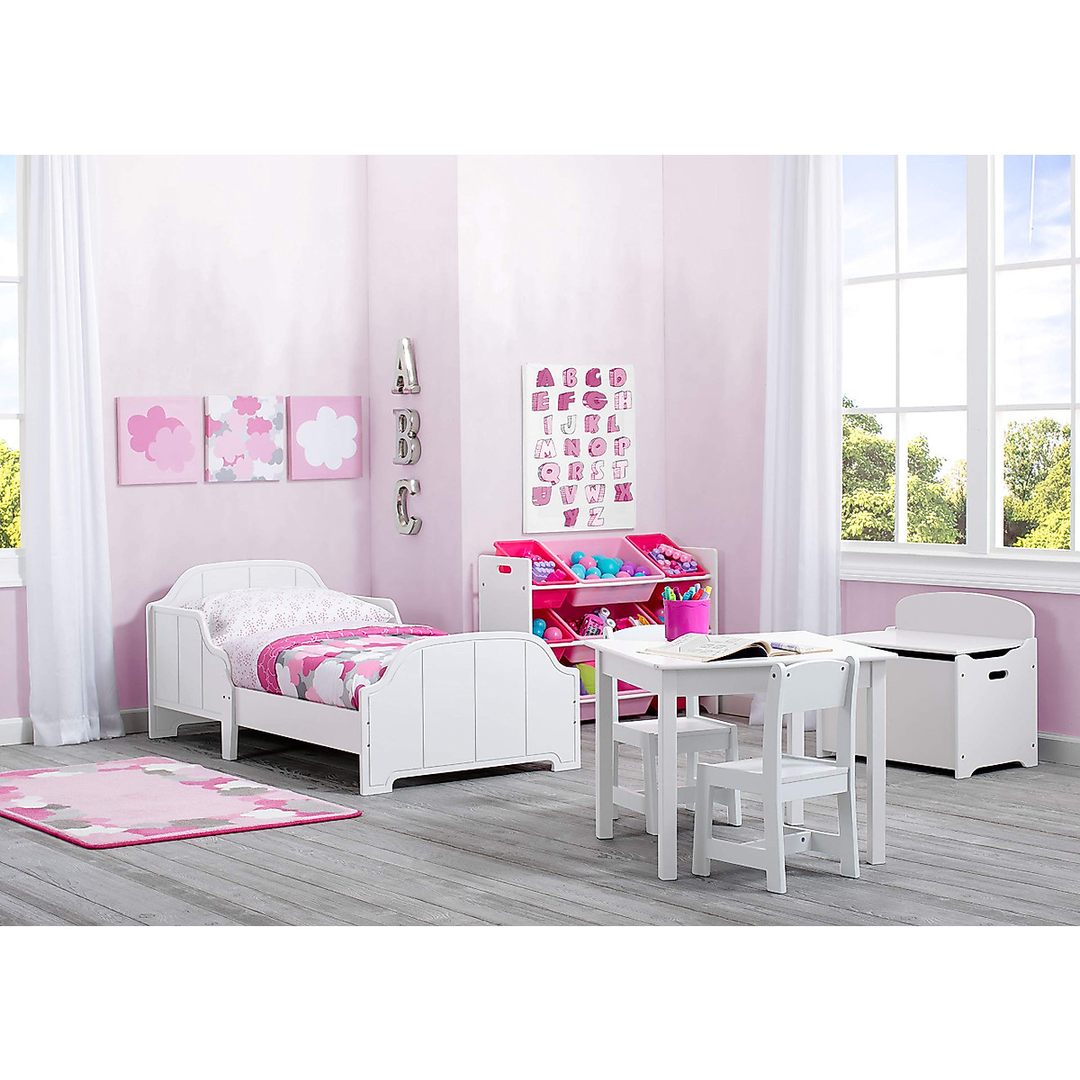 Delta Children MySize Kids Wood Table and Chair Set (2 Chairs Included) - Ideal for Arts & Crafts, Snack Time, Homeschooling, Homework & More - Greenguard Gold Certified, Mint