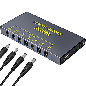 lotmusic Portable Guitar Pedal Power Supply 7 Isolated DC Output, Built-in 3.7V/10000mAh Rechargeable Battery for 9V Guitar Bass Effect Pedals with Short Circuit/overcurrent Protection