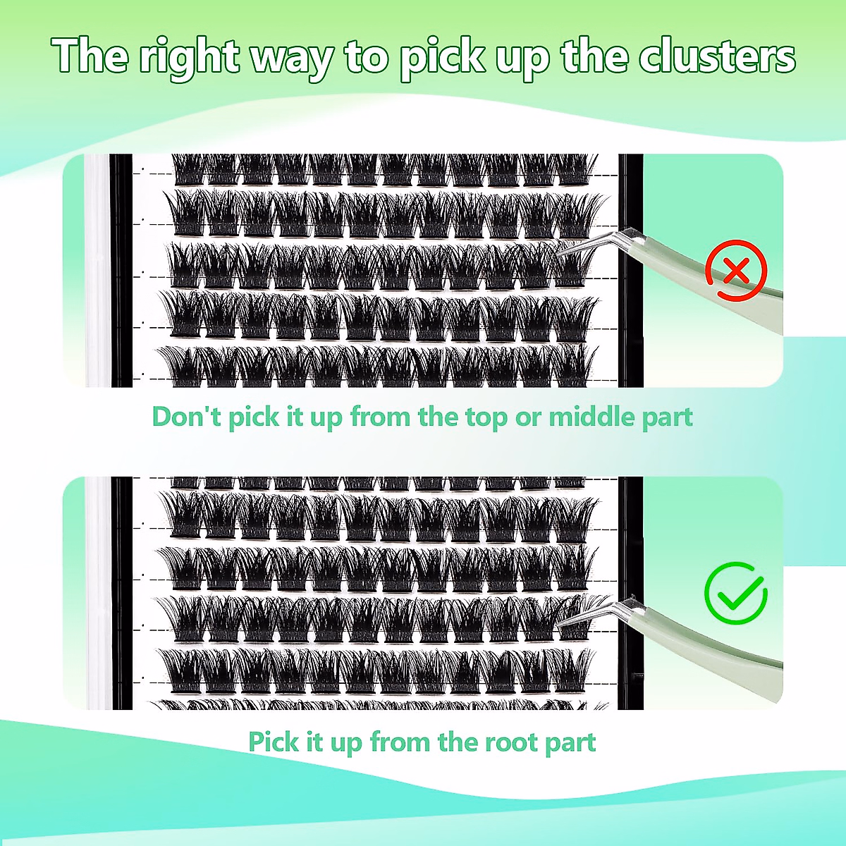 Large Tray- 10-20MM Available 120 Pcs D Curl Cluster Eyelashes Makeup Volume Eye Lashes Extensions Natural Long Wide Stem Individual False Eyelashes (16mm)