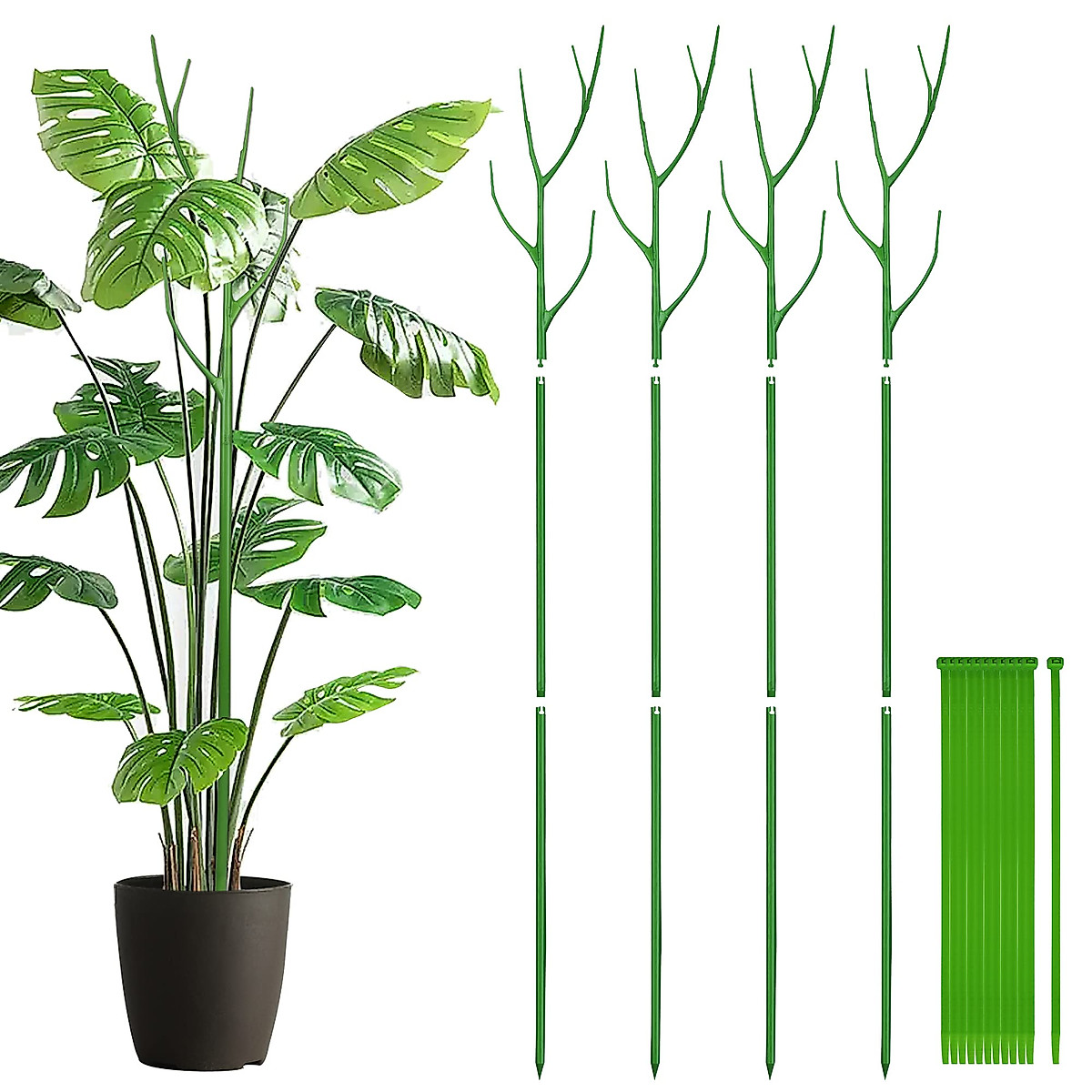 39 Inch Twig Plant Support Stakes,Tree Branch Support Stake,Trellis Stakes for Indoor Outdoor Potted Plants(4pcs)