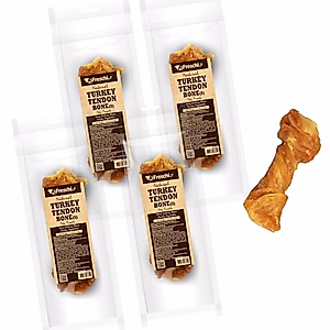 Afreschi Turkey Tendon Dog Treats for Signature Series, All Natural Human Grade Puppy Chew, Turkey Sourced from USA, Hypoallergenic, Easy to Digest, Rawhide Alternative, 40 Units/Box Bone (Small)