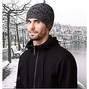 LinMeng Bluetooth Beanie Hat, Music Hat with Bluetooth Headphones Supports Hands-Free HD Music &Calling(black01)