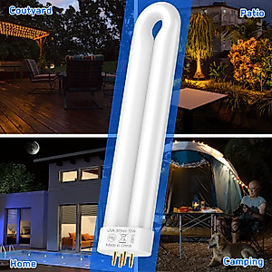 GOOTOP Replacement Bulb for Zap T6 Pro, T8, T9,X3 Bug Zapper, 15W, 4-Pin Base, U-Tube Bulb Twin Tube Bulb