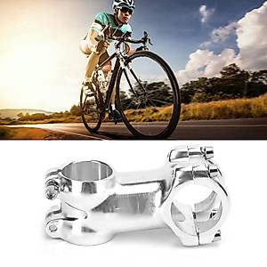 SUNGOOYUE Bike Stem Fits 31.8mm/1.3in Handlebar, Aluminum Alloy Handlebar Stem for Road Bikes Mountain Bikes Silver