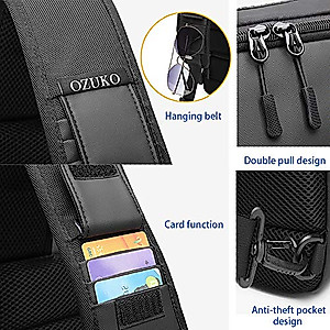 OZUKO Sling Bag Chest Shoulder Backpack Crossbody Daypack Casual Backpack Chest Bag
