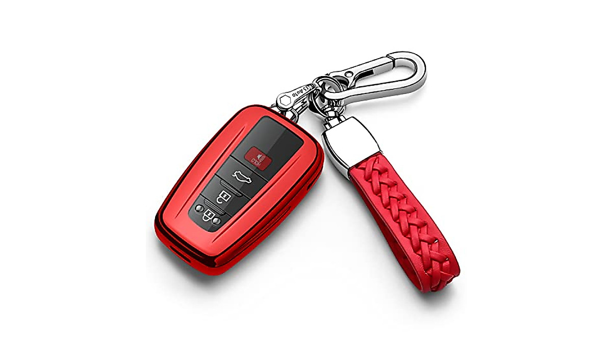 Soft TPU Red Toyota Key Fob Cover | Full 360 Protection