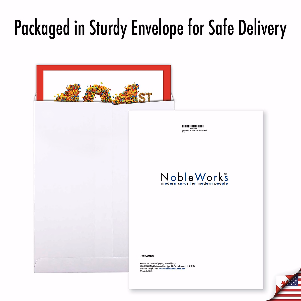 NobleWorks - Jumbo 101th Milestone Birthday Paper Card 8.5 x 11 Inch with Envelope (1 Pack) Oversize Jumbo Big Day 101 J2764MBG