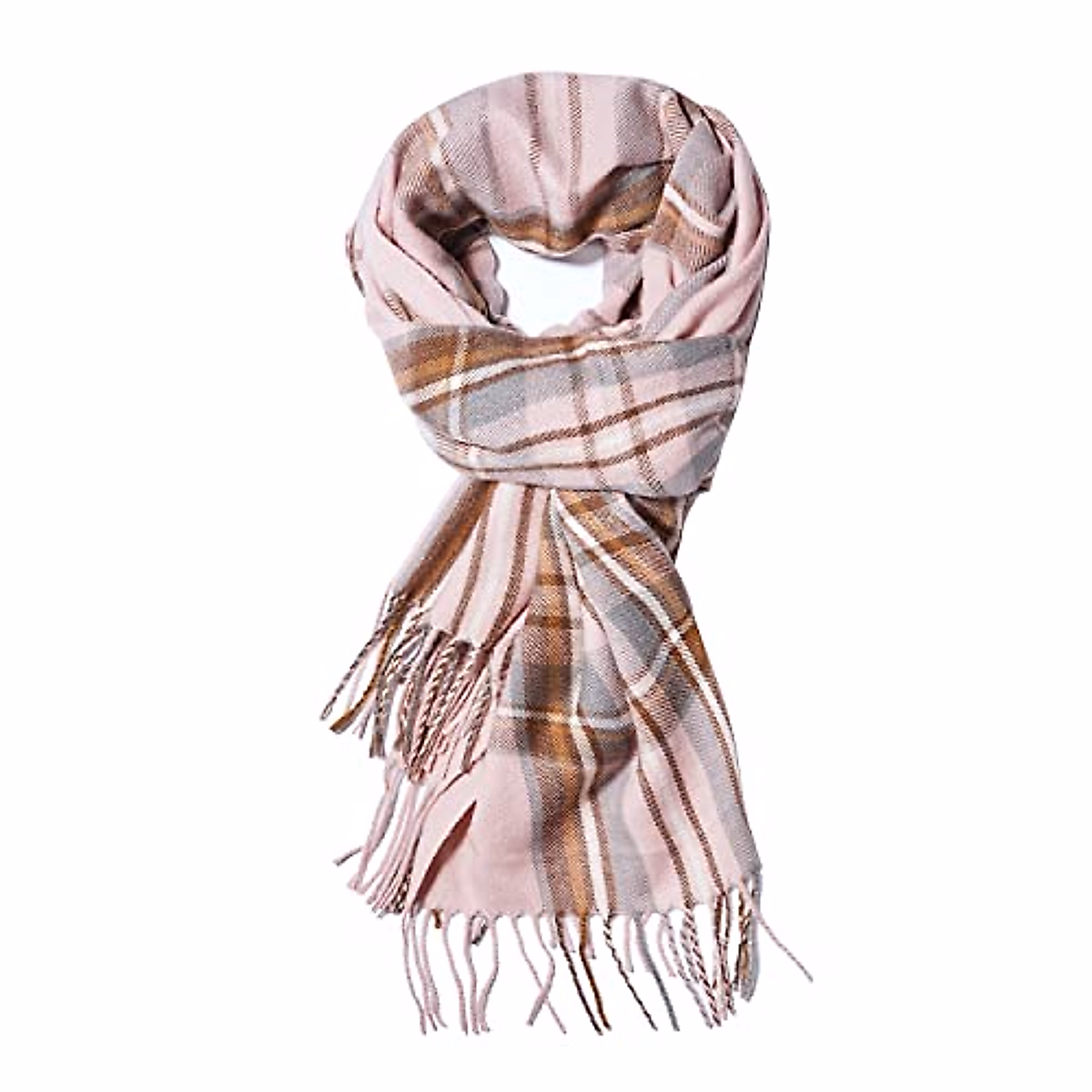 VANLINKER Winter Warm Scarfs for Women Cashmere Feel Large Scarf Fashion Poncho Long Shawls Grid Wraps Scarves Super Soft Light VL9310 Pink