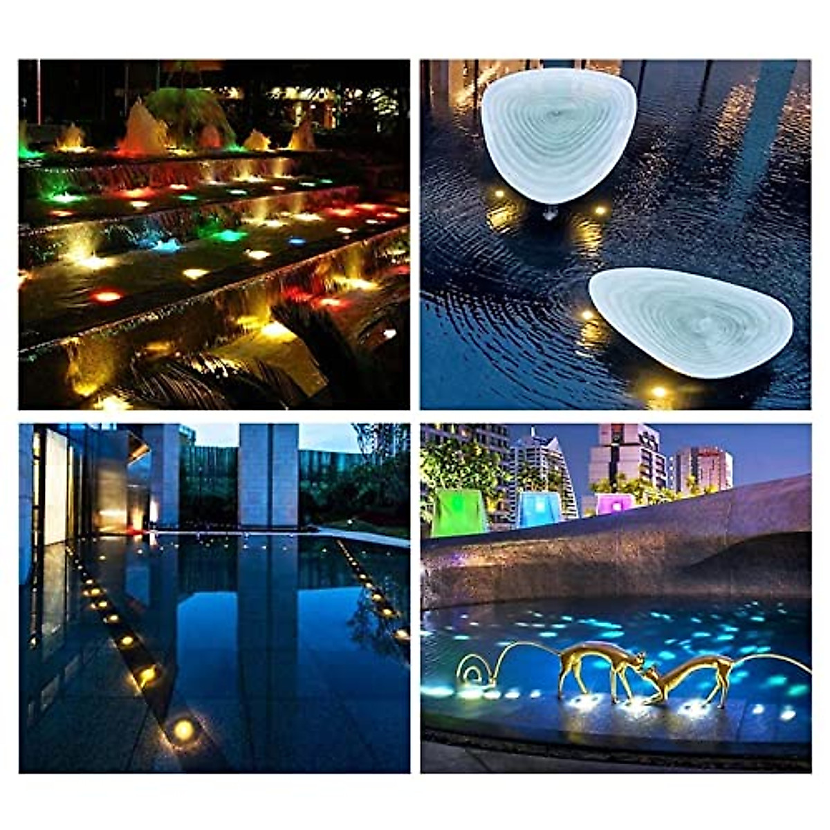 RGB Swimming Pool Underwater Light - Submersible LED Fountain Light, LED Ground Spotlight with Remote Control, IP68 Waterproof Buried Garden Lamp, Color Changing Recessed Underwater Spotlight (Color