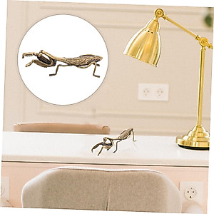 Yardenfun Praying Mantis Miniature Crab Figurine Mantis Statue Mini Fairy Garden Animal Mini Mantis Model Delicate Mantis Craft Animal Decor Creative Mantis Decoration Desktop Decor Copper