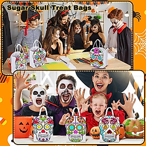 Humyoun 24 Sets Color Your Own Sugar Skull Treat Bags DIY Dia De Muertos Paper Bags Make Your Own Day of the Dead Gift Bags Sugar Skull Treat Bag for Day of the Dead Crafts Dia De Muertos Party Favors
