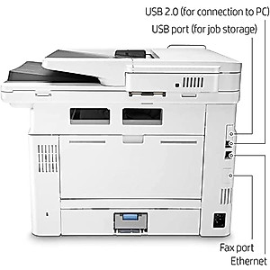 HP Laserjet Pro MFP M428fdn All-in-One Wired Ethernet only Monochrome Laser Printer, White - Print Scan Copy Fax - 2.7" Touch, 40 ppm, 1200x1200 dpi, Auto 2-Sided Printing, 50-Sheet ADF, Cbmou Webcam