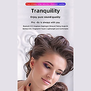 Loluka Small Lipstick Invisible Bluetooth Earbuds HiFi Sound Waterproof Earpiece Stereo Wireless Headset for Android iOS Black