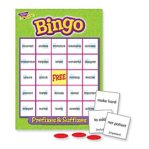 TREND ENTERPRISES: Prefixes & Suffixes Bingo Game, Exciting Way for Everyone to Learn, Play 8 Different Ways, Great for Classrooms and At Home, 2 to 36 Players, For Ages 8 and Up