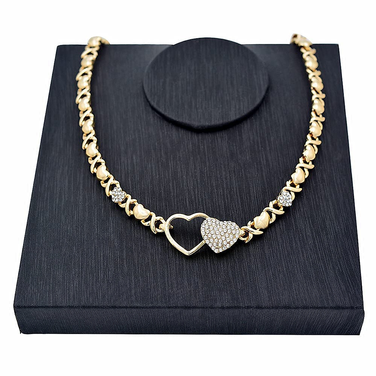 Giffor Jewelry Suit 14K Filled Gold Necklaces,Women Earrings With Bracelets Rings Necklaces Gifts