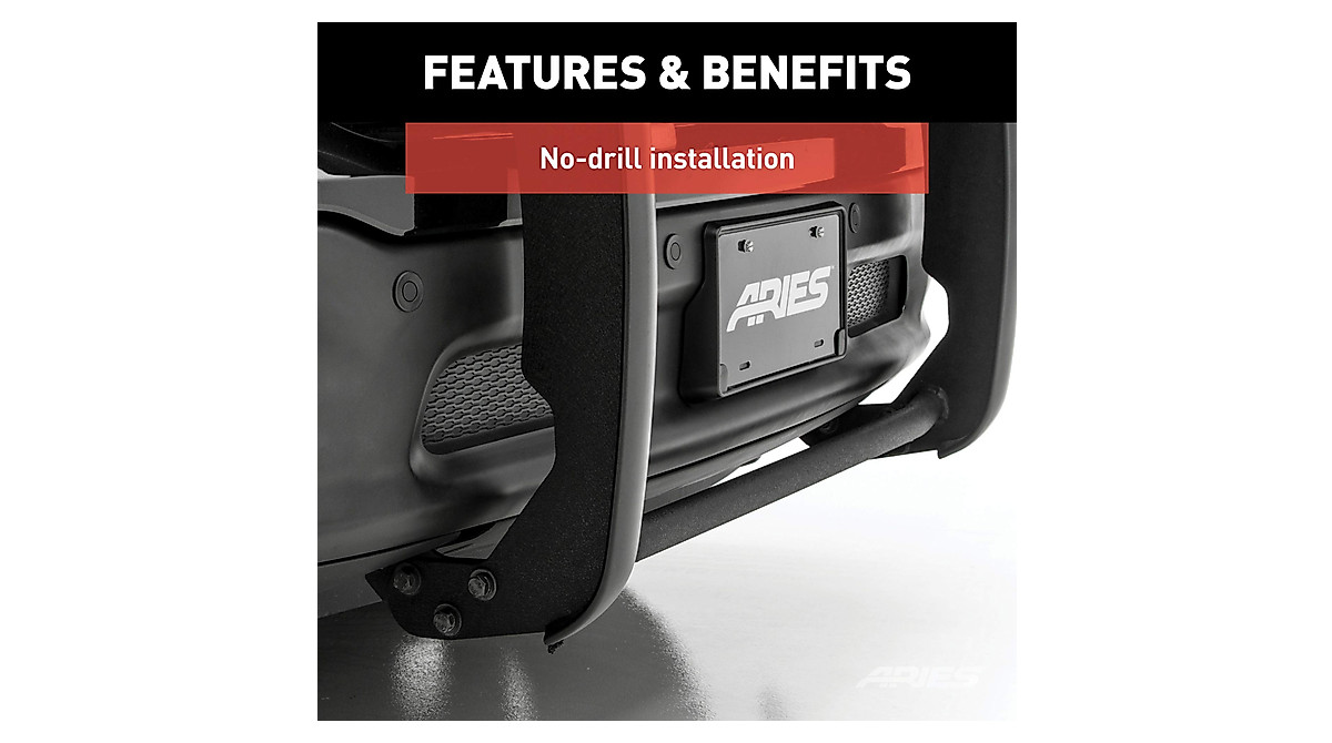 ARIES 1050 Black Steel Grille Guard for Jeep Wrangler | No-Drill Fit