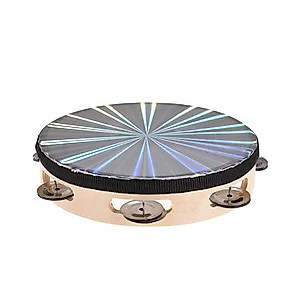 2 Pack 8" 3D Tambourine Music Double Row Jingle Percussion Instrument Church