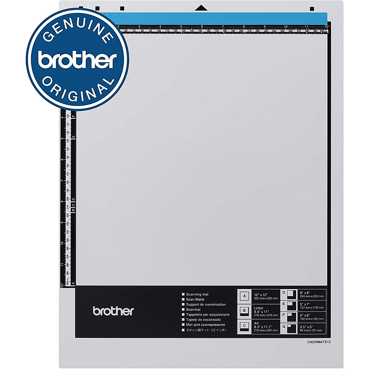 Brother ScanNCut DX Mat CADXMATS12, 12" x 12" Scanning Mat, Non-Tack to Convert Materials into Custom Designs