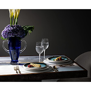 Barski Goblet - Red Wine Glass - Crystal Glass - Water Glass - White Stem - Stemmed Glasses - Set of 6 Goblets - 18 oz Made in Europe